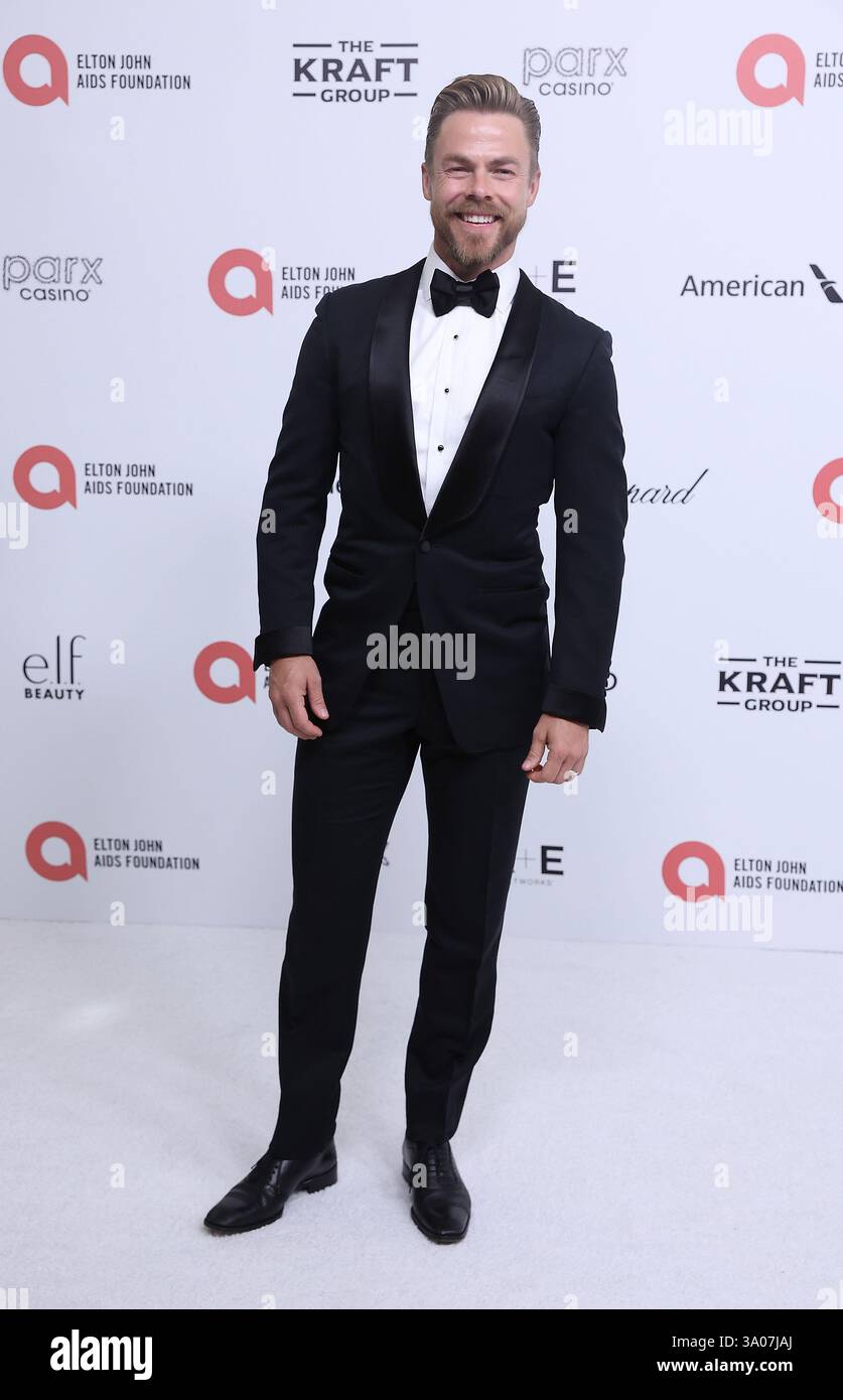 West Hollywood, USA. 02nd Mar, 2025. Derek Hough attends Elton John ...
