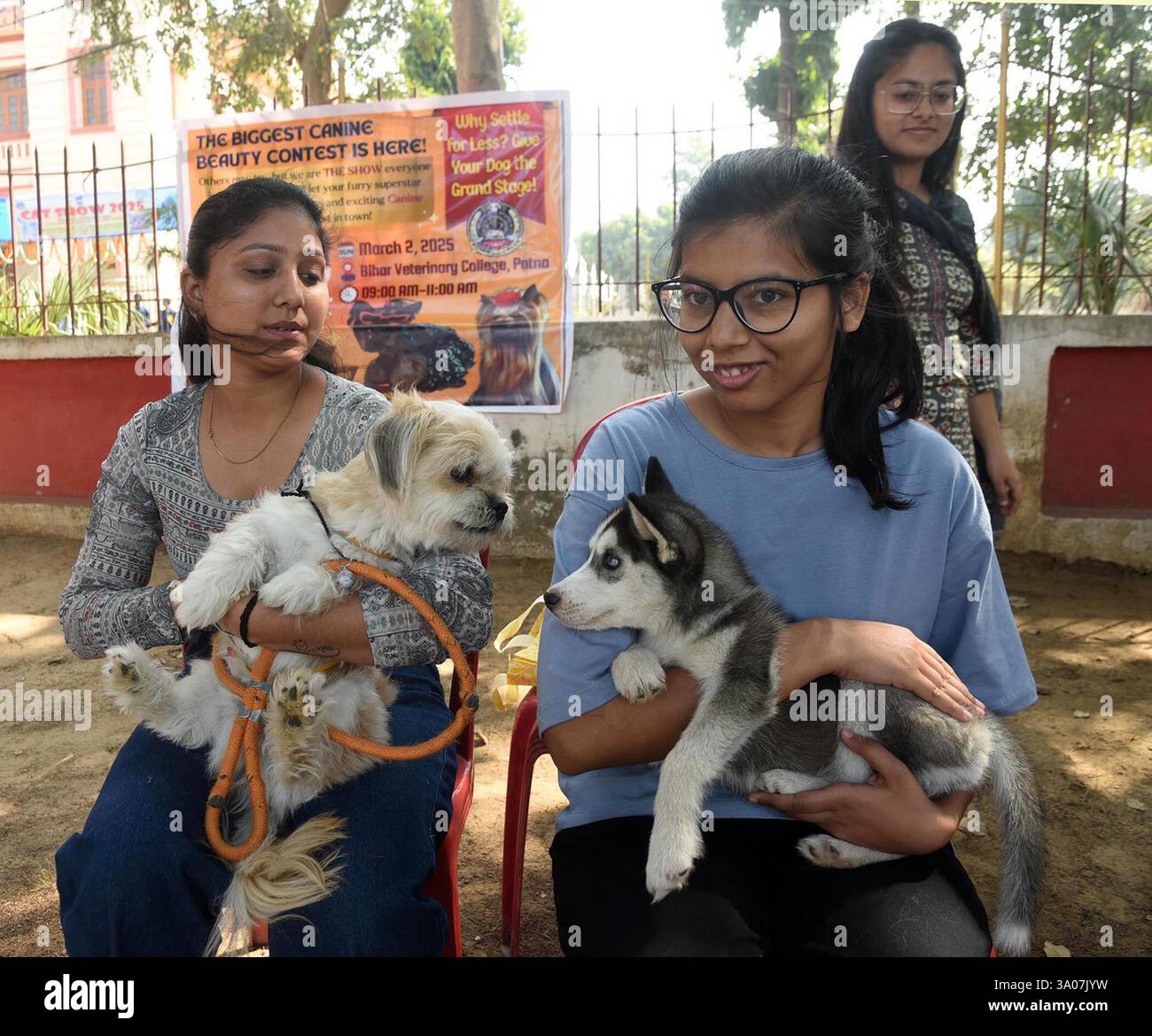 PATNA, INDIA - MARCH 2: Girls with their pets during Cat Show at Bihar ...