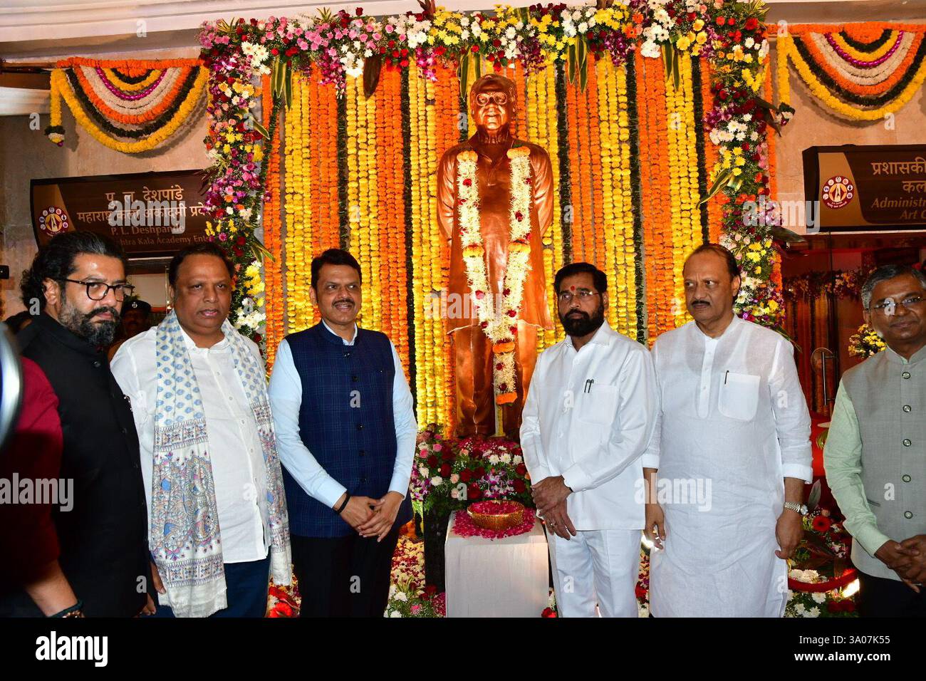 MUMBAI, INDIA - MARCH 2: Maharashtra Chief Minister Devendra Fadnavis, Deputy CM Eknath Shinde ...