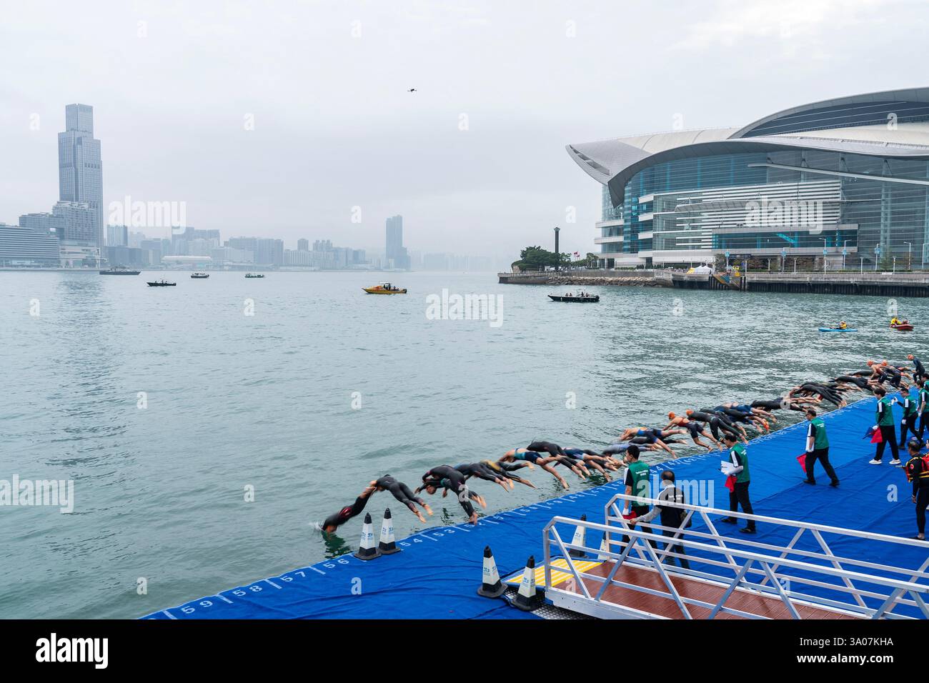 Hong Kong,China.1st March 2025. The 15th National Games Triathlon Test ...