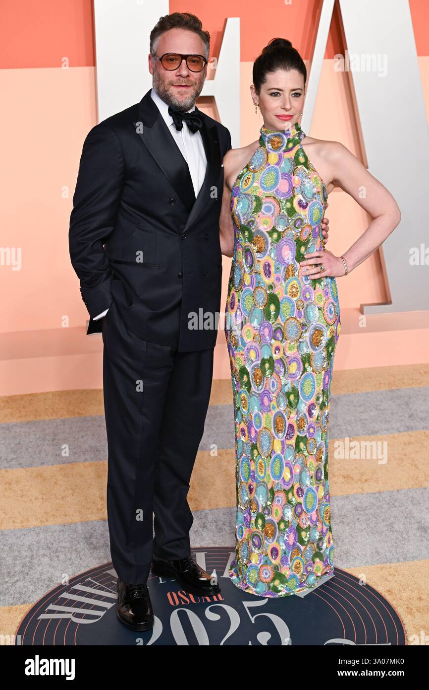 Los Angeles, USA. March 2nd, 2025. Seth Rogan and Lauren Miller ...