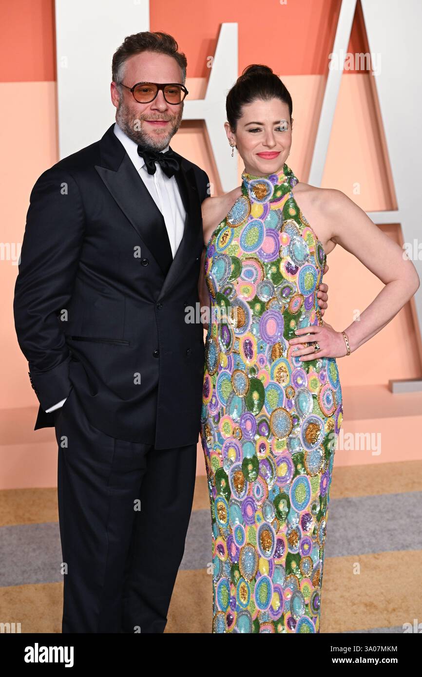 Los Angeles, USA. March 2nd, 2025. Seth Rogan and Lauren Miller ...