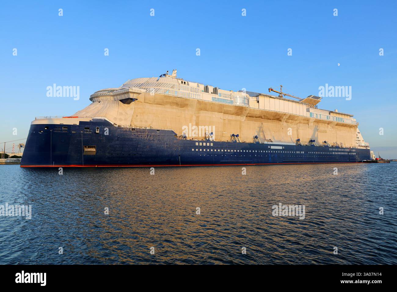 The huge cruise ship CELEBRITY APEX while in construction at Chantiers ...