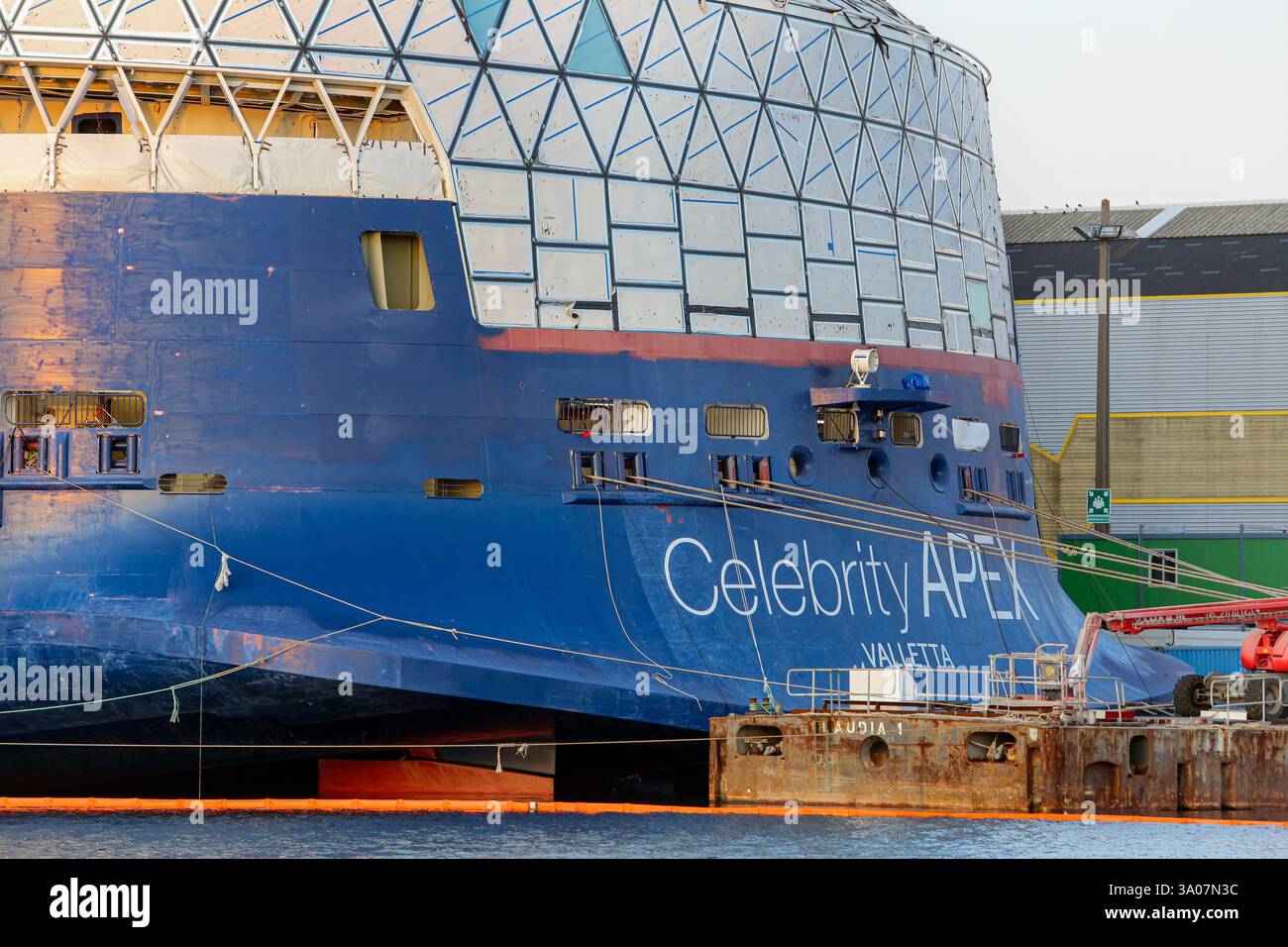 The huge cruise ship CELEBRITY APEX while in construction at Chantiers ...