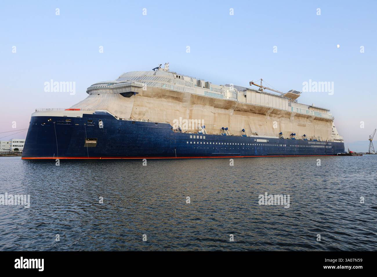 The huge cruise ship CELEBRITY APEX while in construction at Chantiers ...