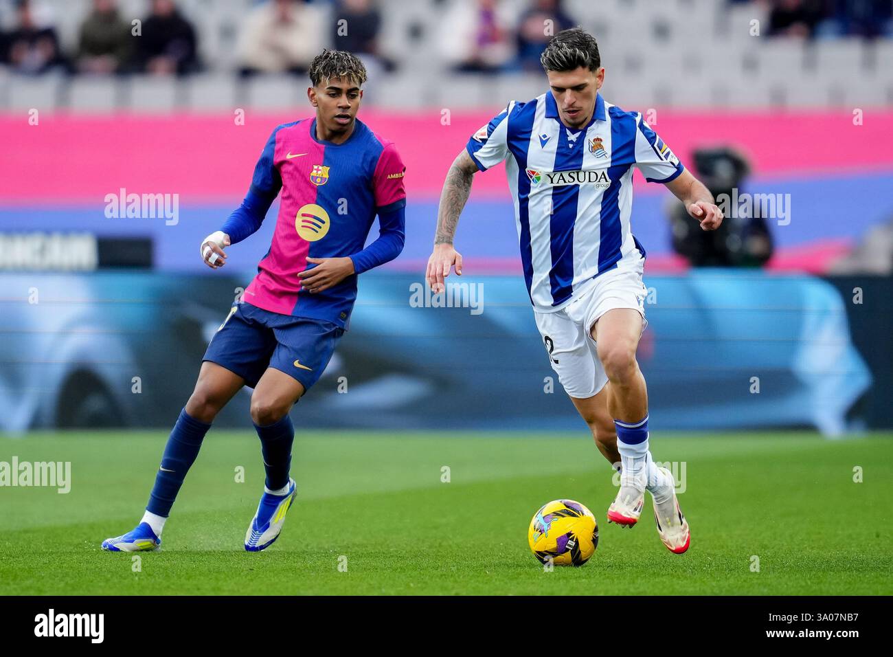 Javi Lopez of Real Sociedad during the La Liga EA Sports match between FC Barcelona and Real ...