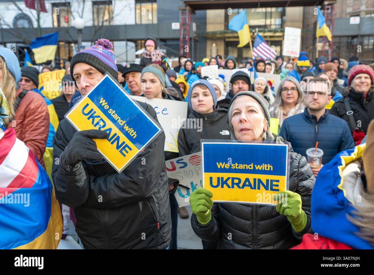 Chicago, Illinois 03-04-2025 Justice for Ukraine rally Stock Photo - Alamy