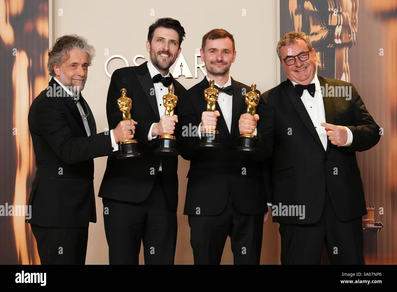 Paul Lambert, from left, Stephen James, Rhys Salcombe, and Gerd Nefzer ...