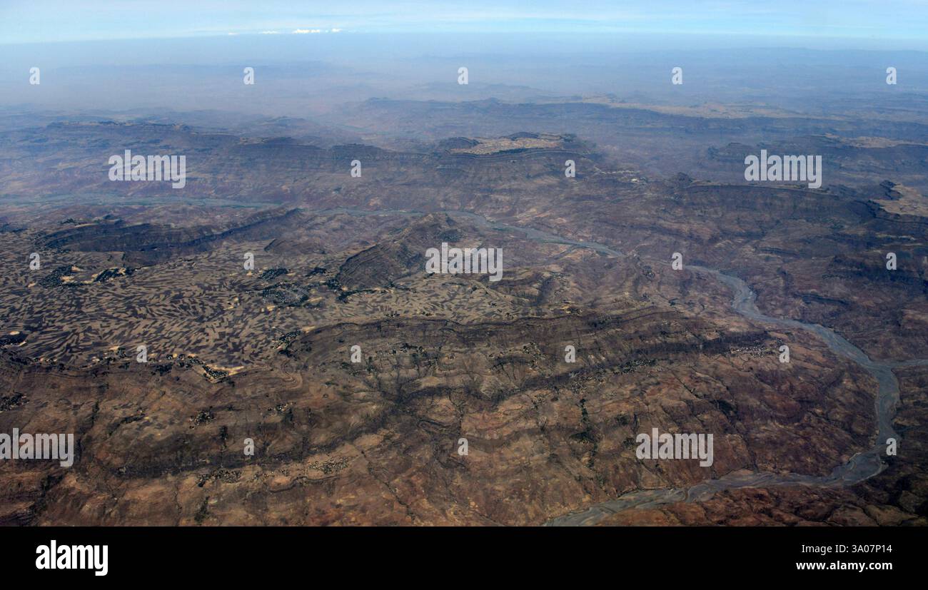 Beautiful aerial views between Addis Ababa and Dessie in Ethiopia Stock ...