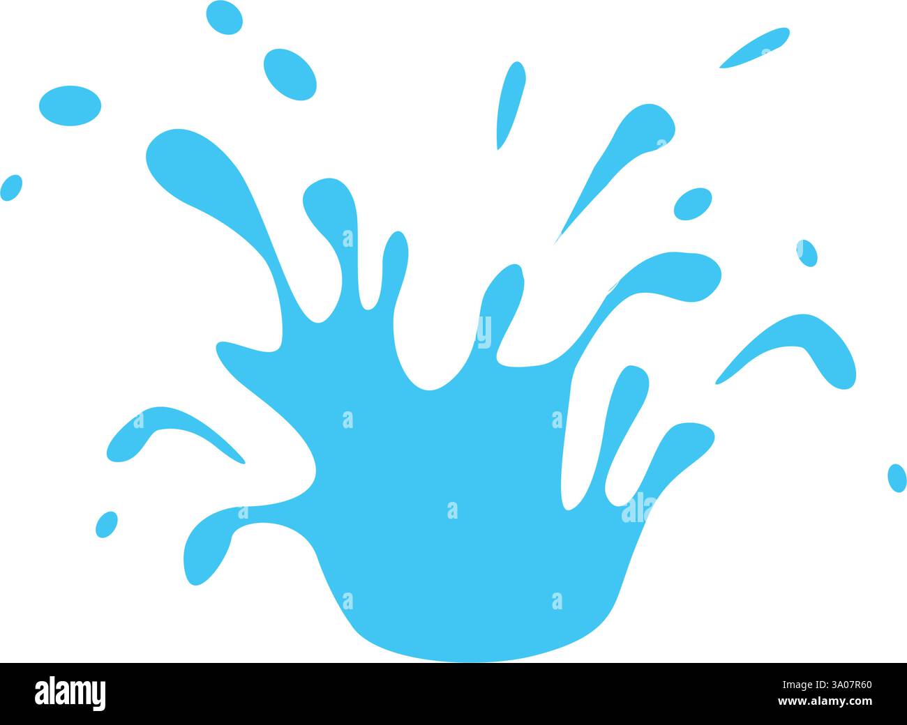Water splash icon. Simple illustration liquid splash with droplets and ...