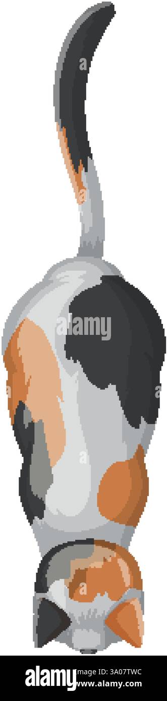 Illustration of a calico cat from above Stock Vector Image & Art - Alamy