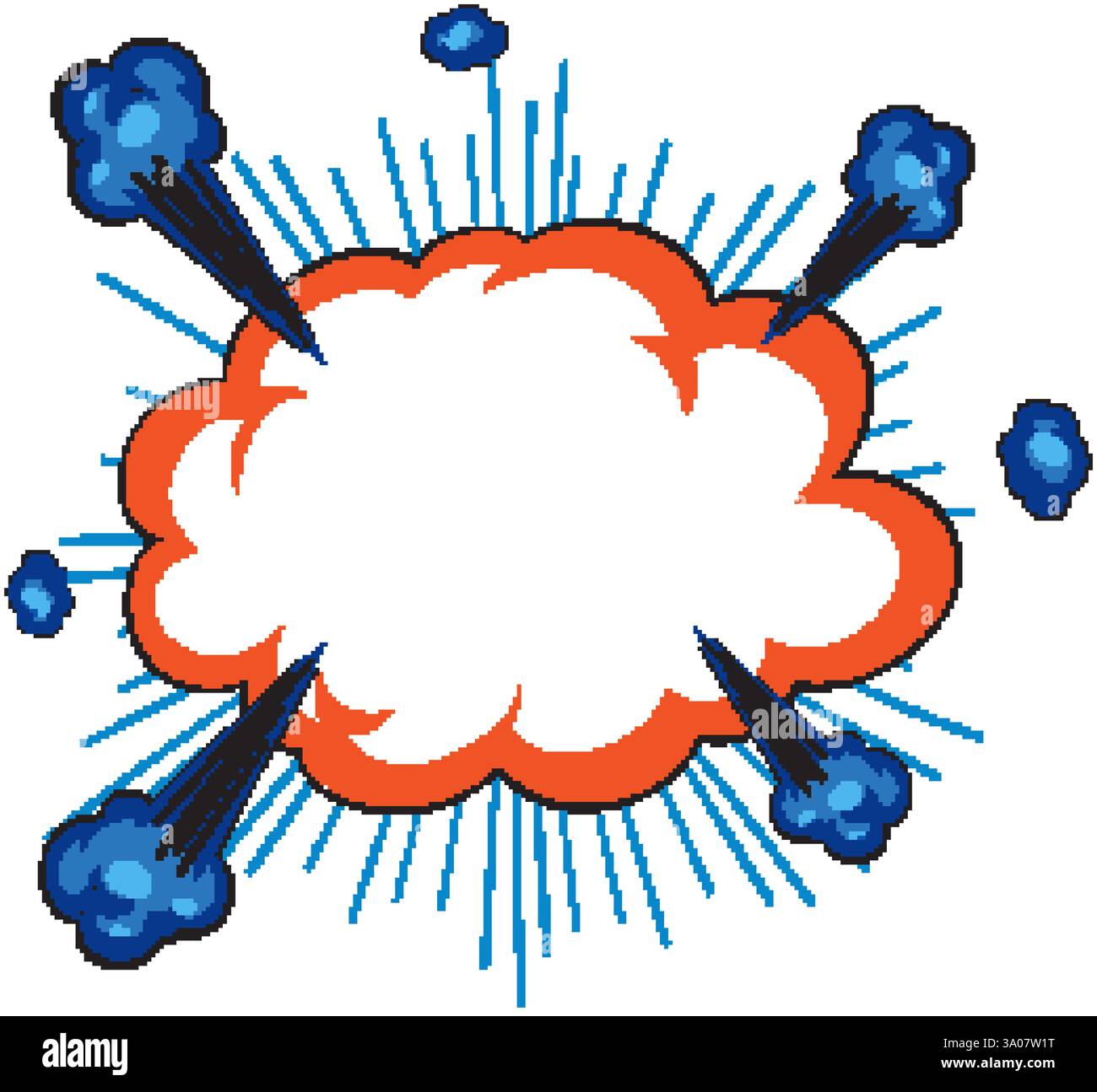 Vector illustration of comic explosion speech bubble with dynamic ...