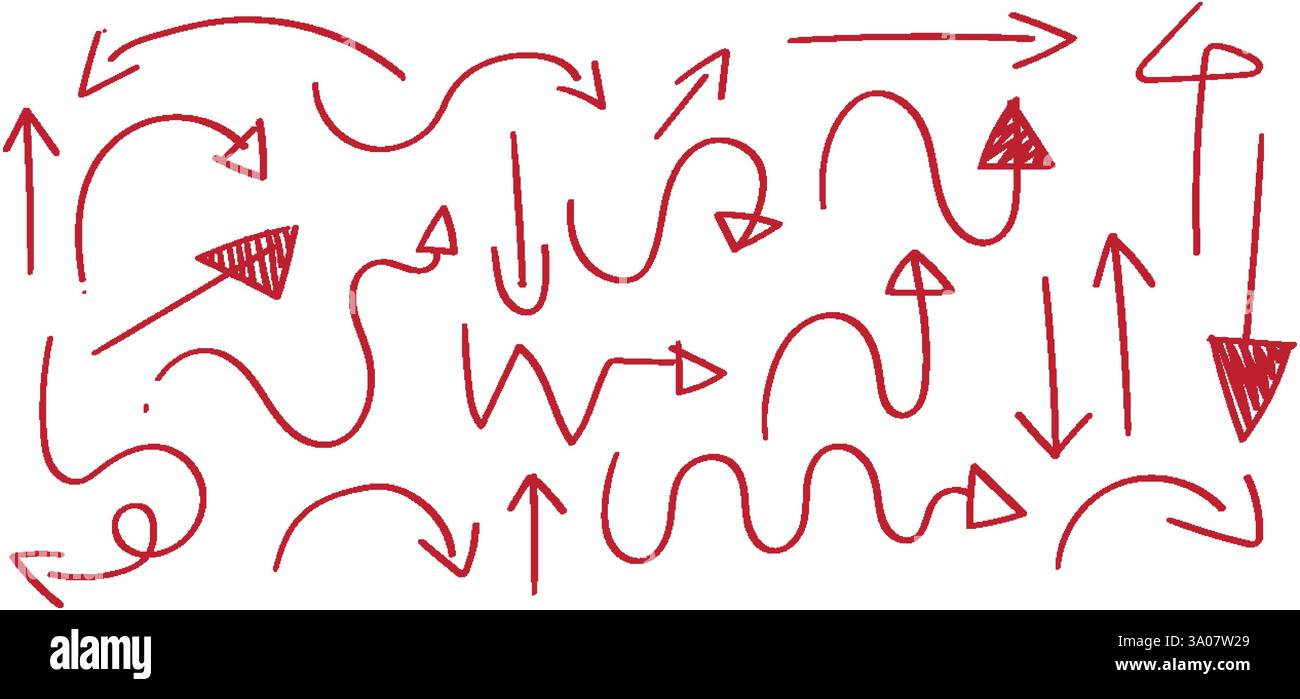 Various red arrows illustrating direction and movement Stock Vector ...