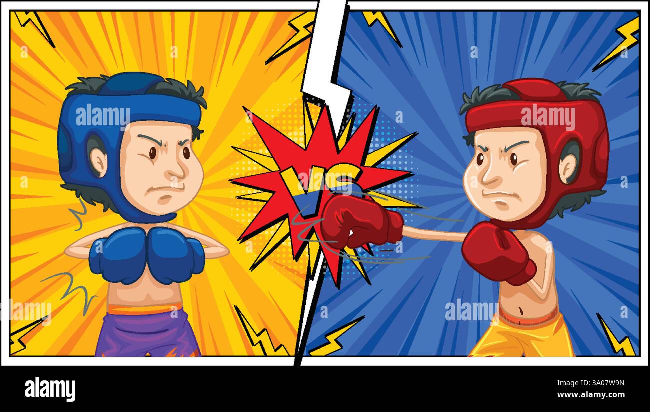 Two boxers face off in colorful gear Stock Vector Image & Art - Alamy