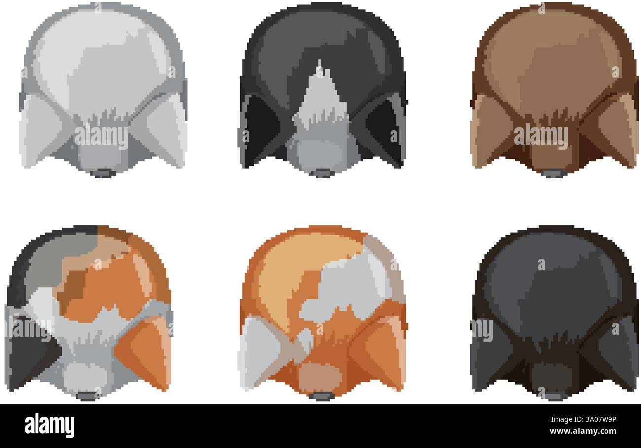 Illustration of six dogs viewed from above Stock Vector Image & Art - Alamy