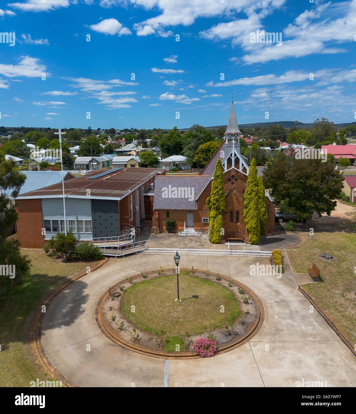 Aerial view of Saint Augustine's Anglican Church in Inverell, New South ...