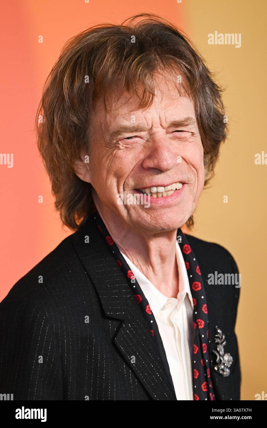 Los Angeles, USA. March 2nd, 2025. Mick Jagger arriving at the Vanity ...