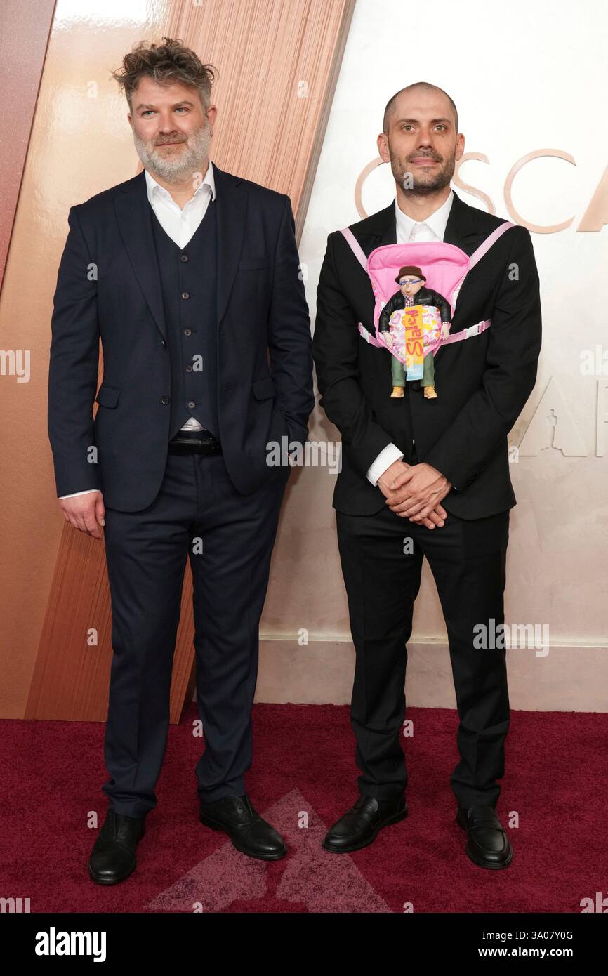 Brecht Van Elslande, left and Nicolas Keppens arrive at the Oscars on ...