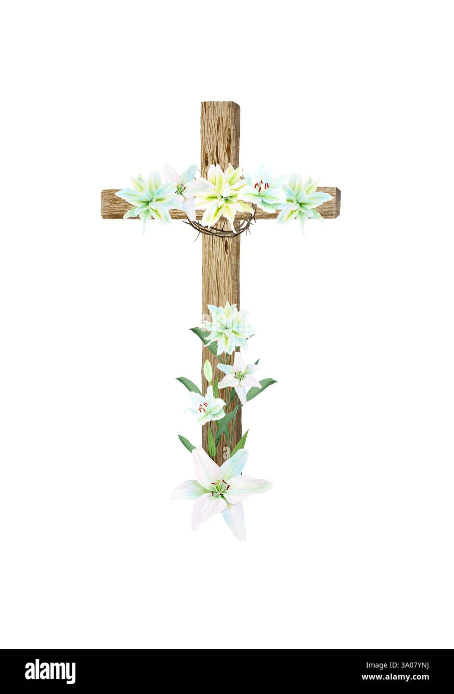 Cross with crown of thorns Cut Out Stock Images & Pictures - Alamy