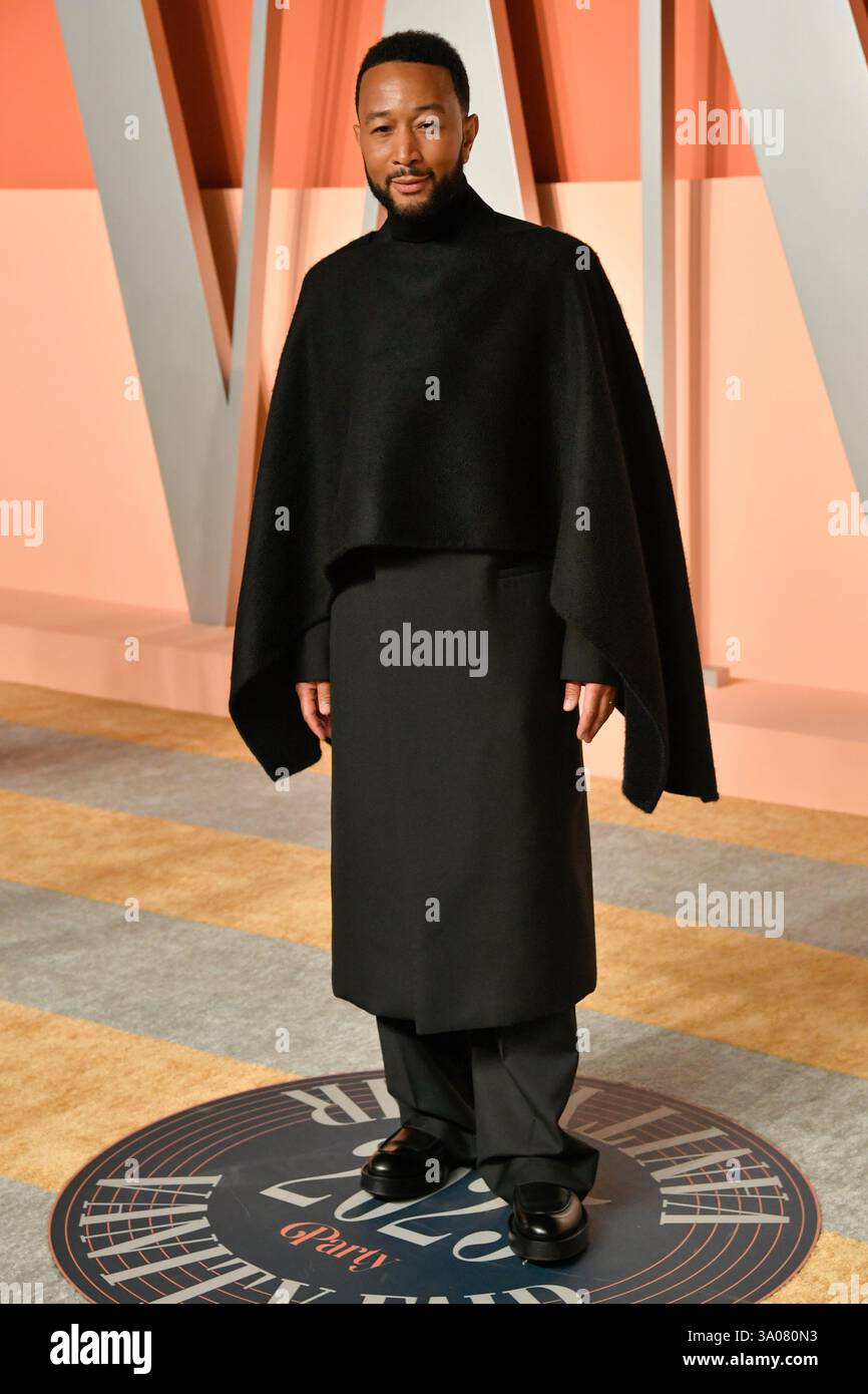 John Legend arrives at the Vanity Fair Oscar Party on Sunday, March 2 ...