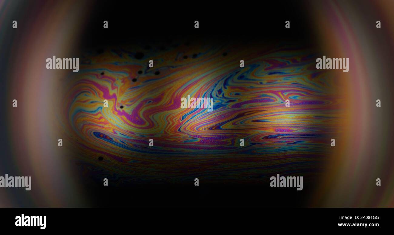 Psychedelic bubble. Swirl soap. Colorful ink gasoline whimsical layer ...