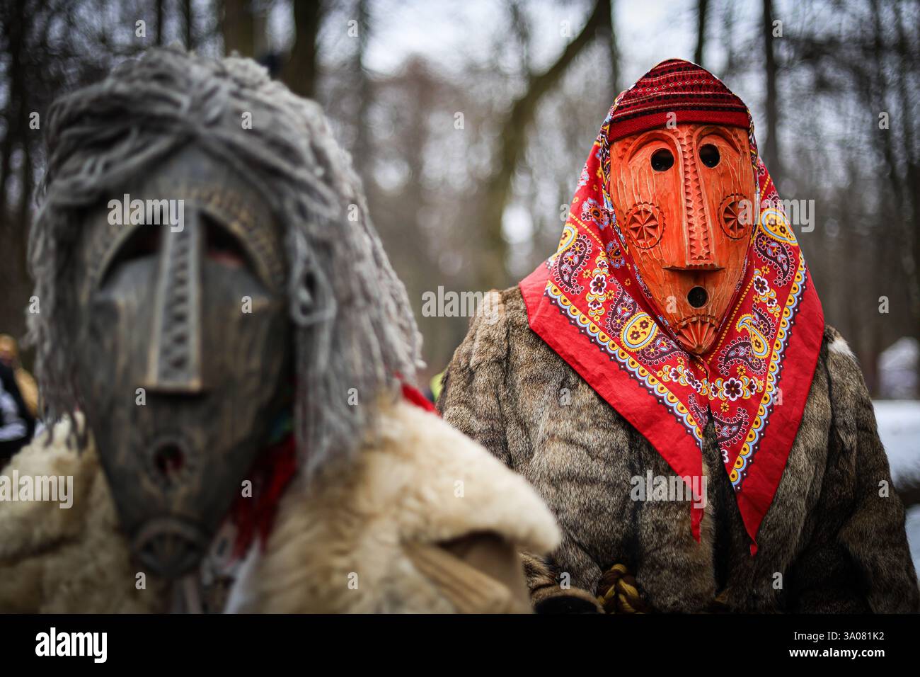 People dressed as carolers seen during the Maslenitsa celebrations ...