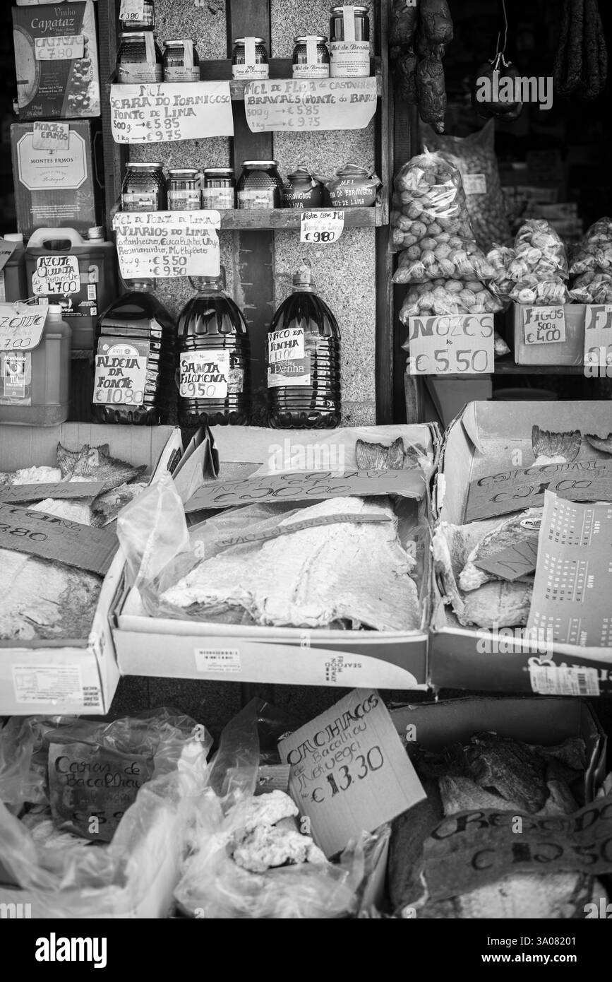 Regional Products and Bacalhau at a Local Market in Ponte de Lima ...