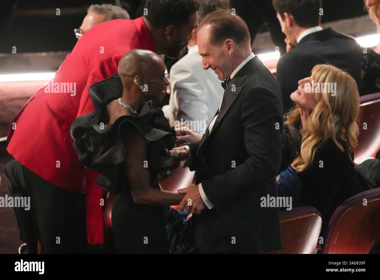 Colman Domingo, from left, Cynthia Erivo, Ralph Fiennes, and Laura Dern ...