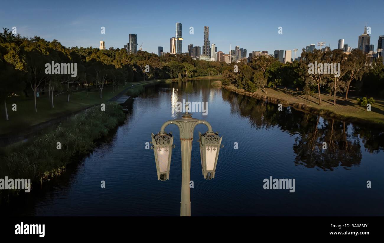 Melbourne Australia. Melbourne city skyline with the Yarra River Stock ...