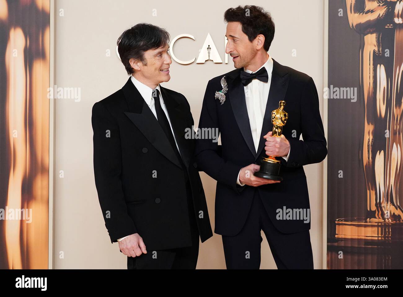 Cillian Murphy, left, and Adrien Brody, winner of the award for best ...