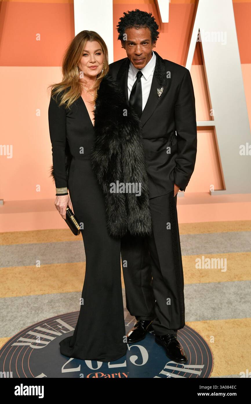 Ellen Pompeo and Chris Ivery arrive at the Vanity Fair Oscar Party on ...