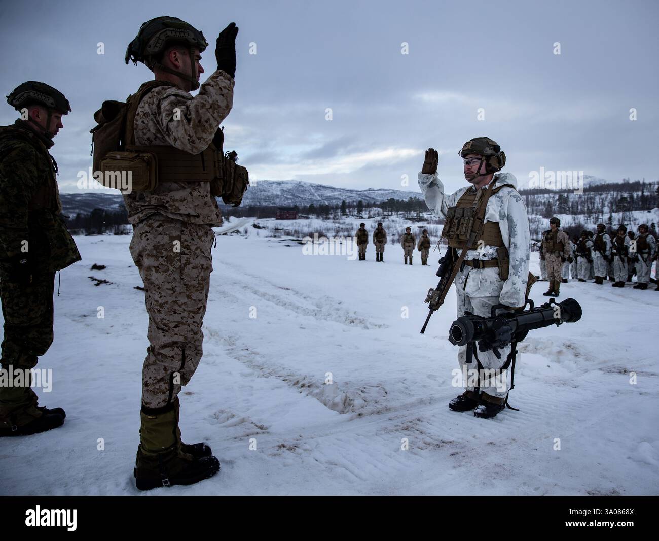 U.S. Marine Corps Cpl. Antonio Perales, right, an infantry rifleman ...