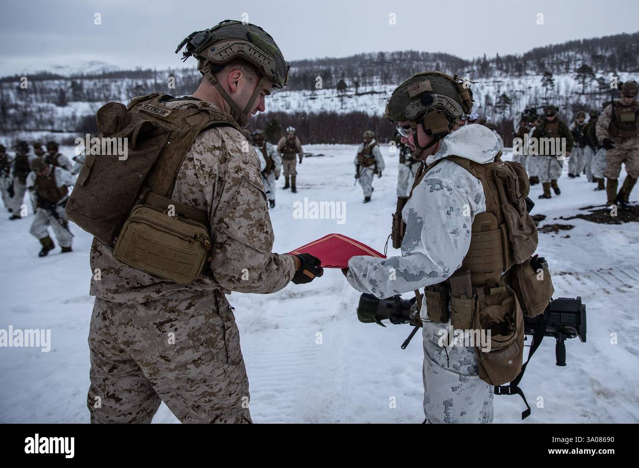 U.S. Marine Corps Cpl. Antonio Perales, right, an infantry rifleman ...
