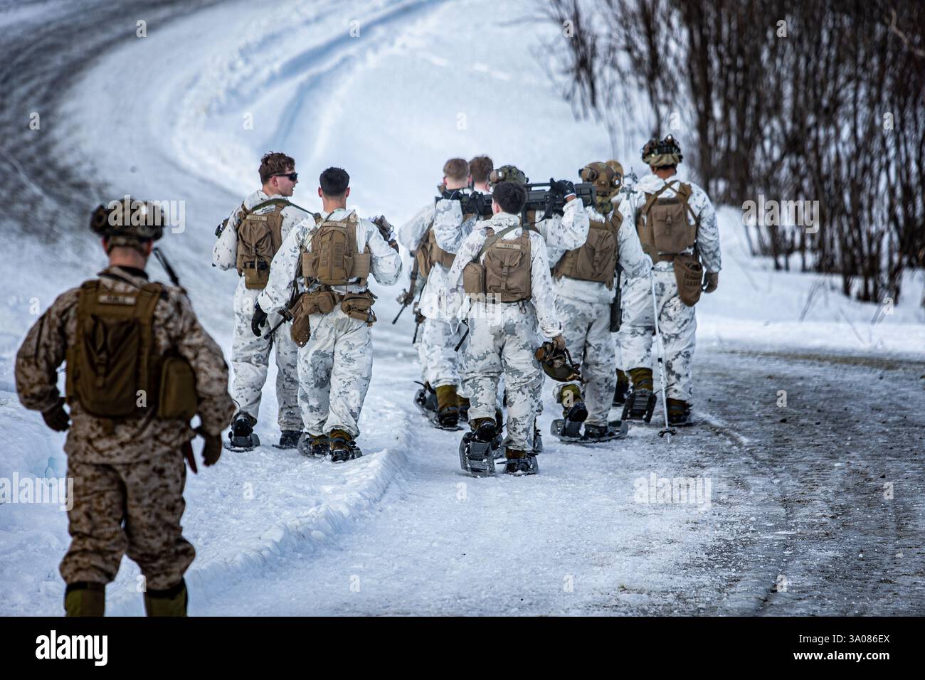 U.S. Marines with 2d Battalion, 8th Marines, 2d Marine Division depart ...