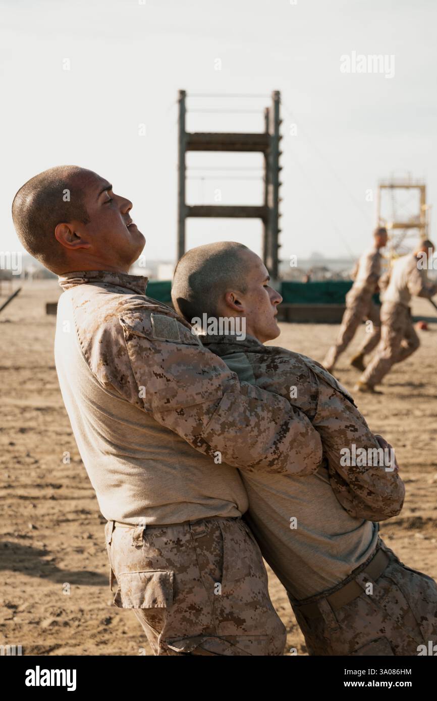 U.S. Marine Corps Recruit Pascual Velazco, left, and Recruit Luke ...