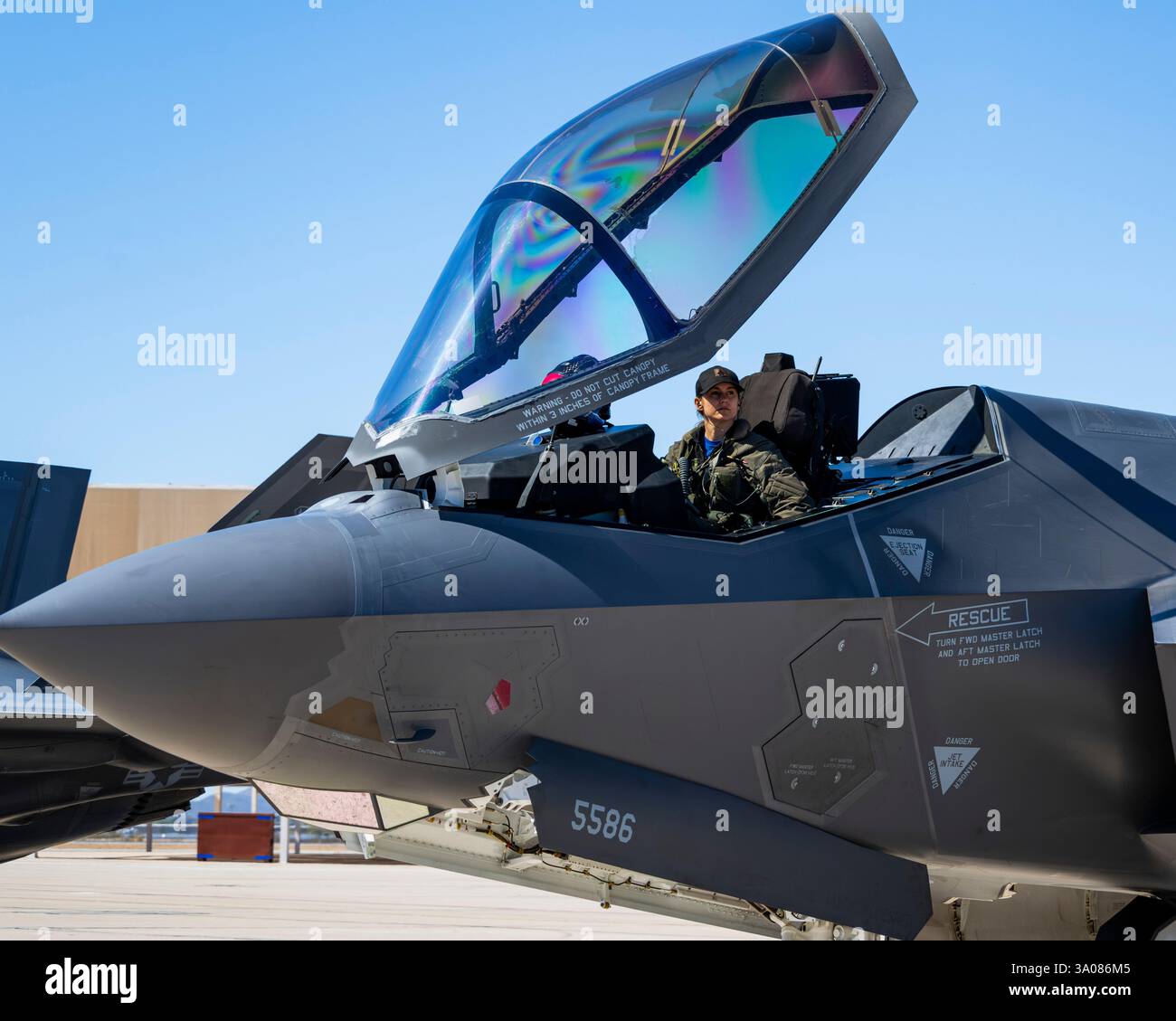 U.S. Air Force Maj. Melanie "Mach" Kluesner, the pilot assigned to the F-35A Demonstration Team ...