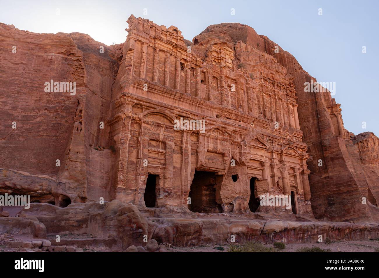 Nabataean Palace Tomb at Petra Jordan at sunset Stock Photo - Alamy