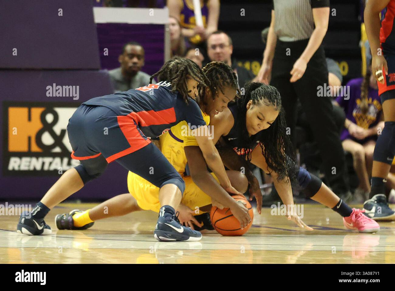 Baton Rouge, United States. 02nd Mar, 2025. Ole Miss Rebels guards ...