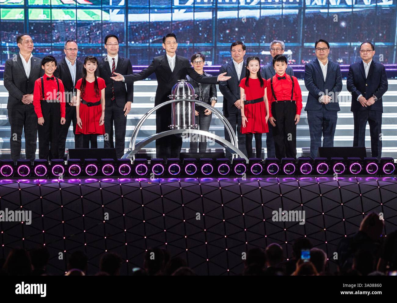 Hong Kong,China.1st March 2025. Singer/actor Andy Lau Tak-wah (C ...