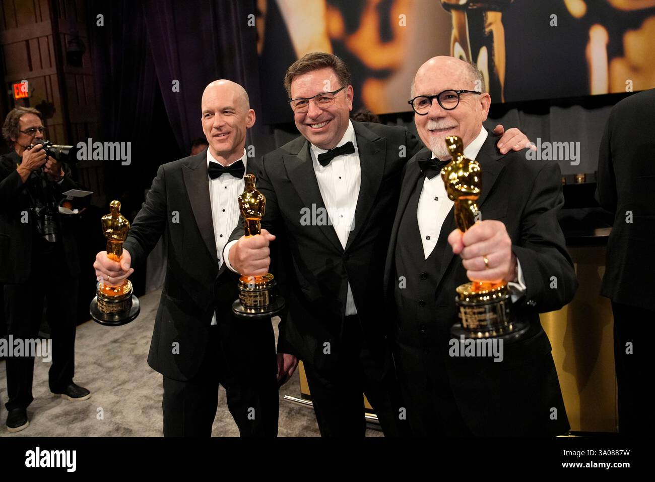 Gareth John, from left, Ron Bartlett, and Richard King, winners of the ...