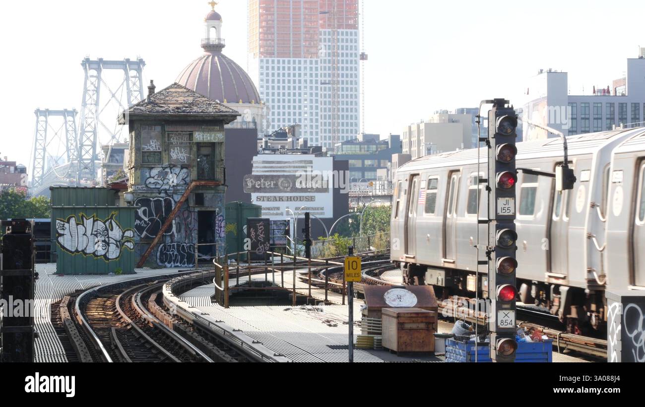 New York City, United States - 7 Sept 2023: Subway station. Metro train ...