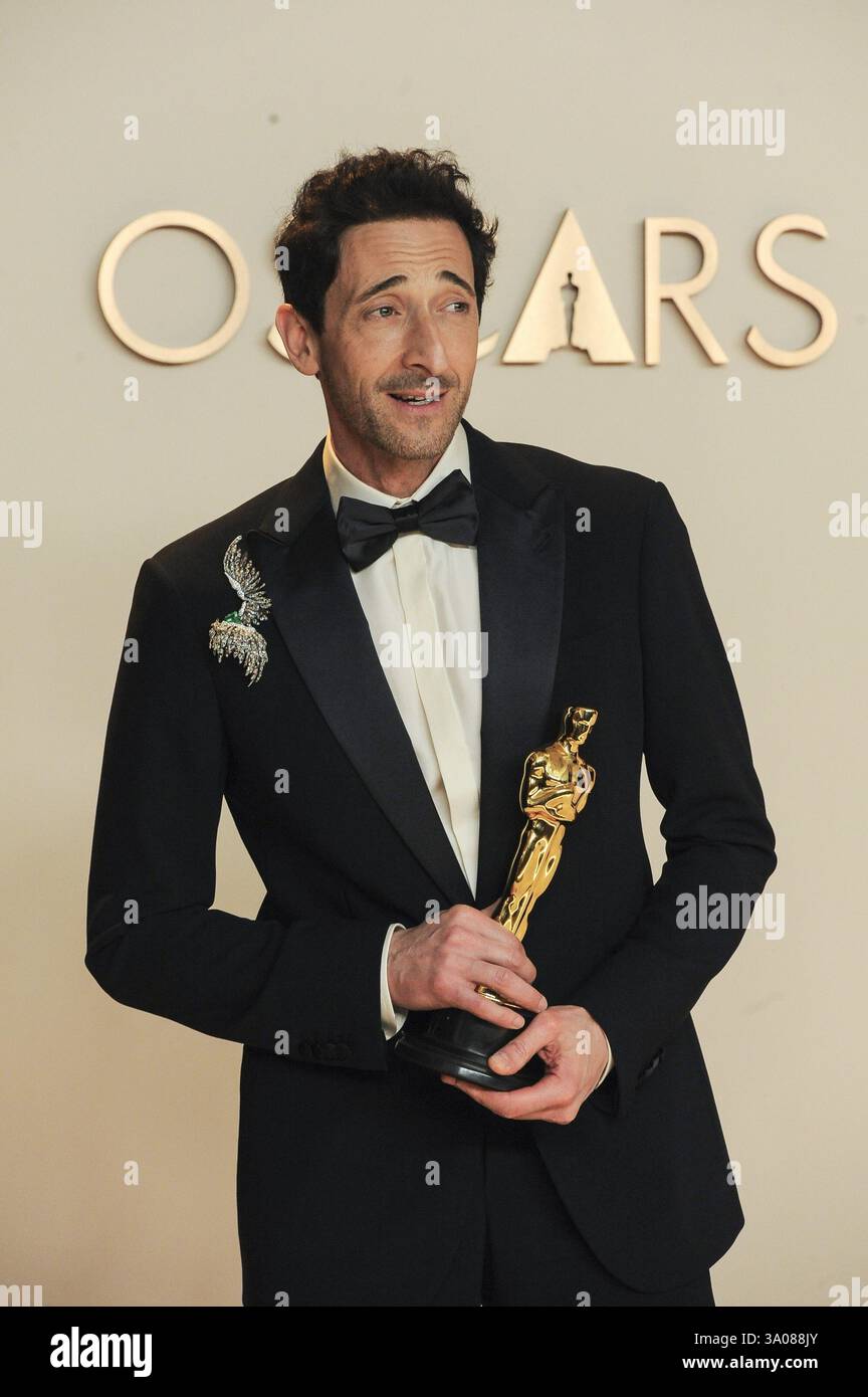 Ca. 02nd Mar, 2025. Adrien Brody in the press room for The 97th Academy ...