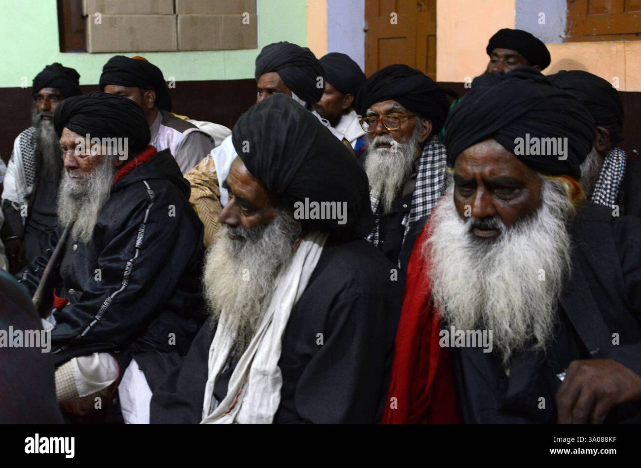 Malangs ( Sufi spiritual men ) gather with a Sufi spiritual leader of ...