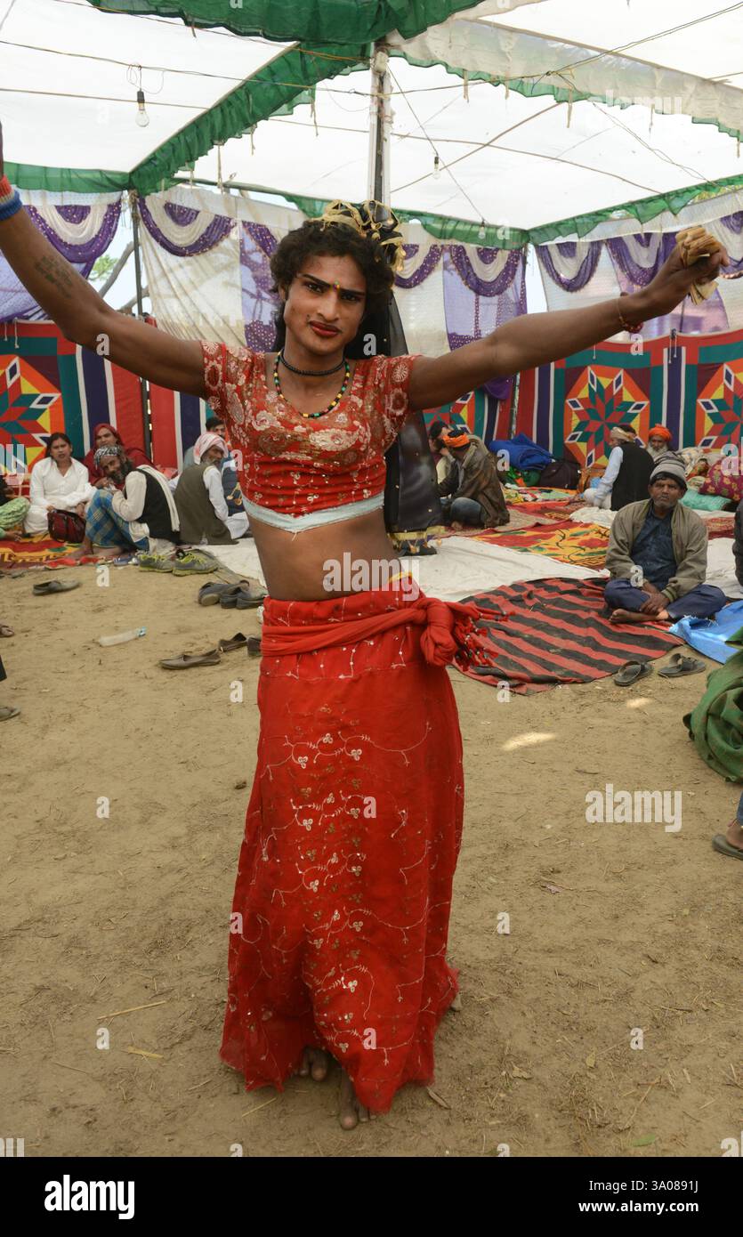 Portrait of a Hijra Third Gender taken at the annual Makanpur Mela in ...