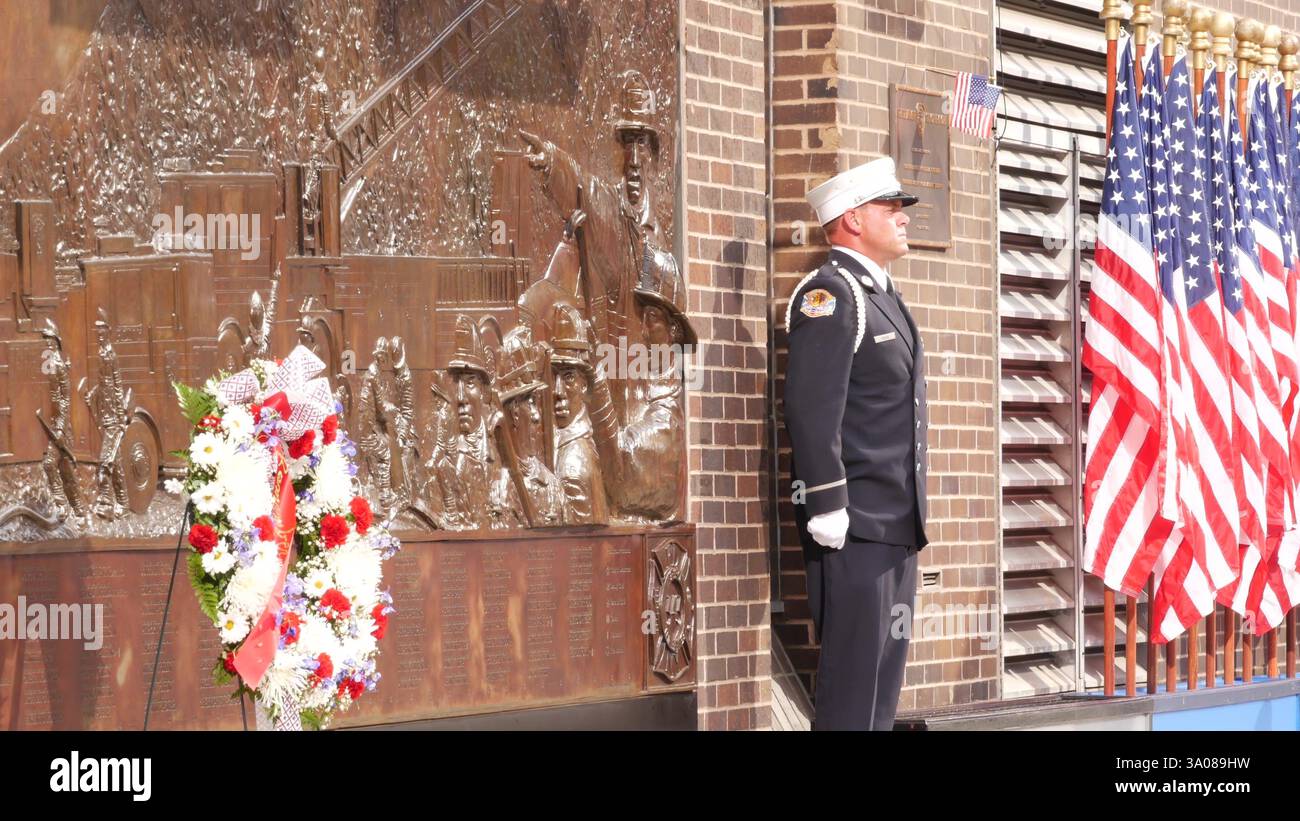 New York City, United States - 11 September 2023: Firefighters ...