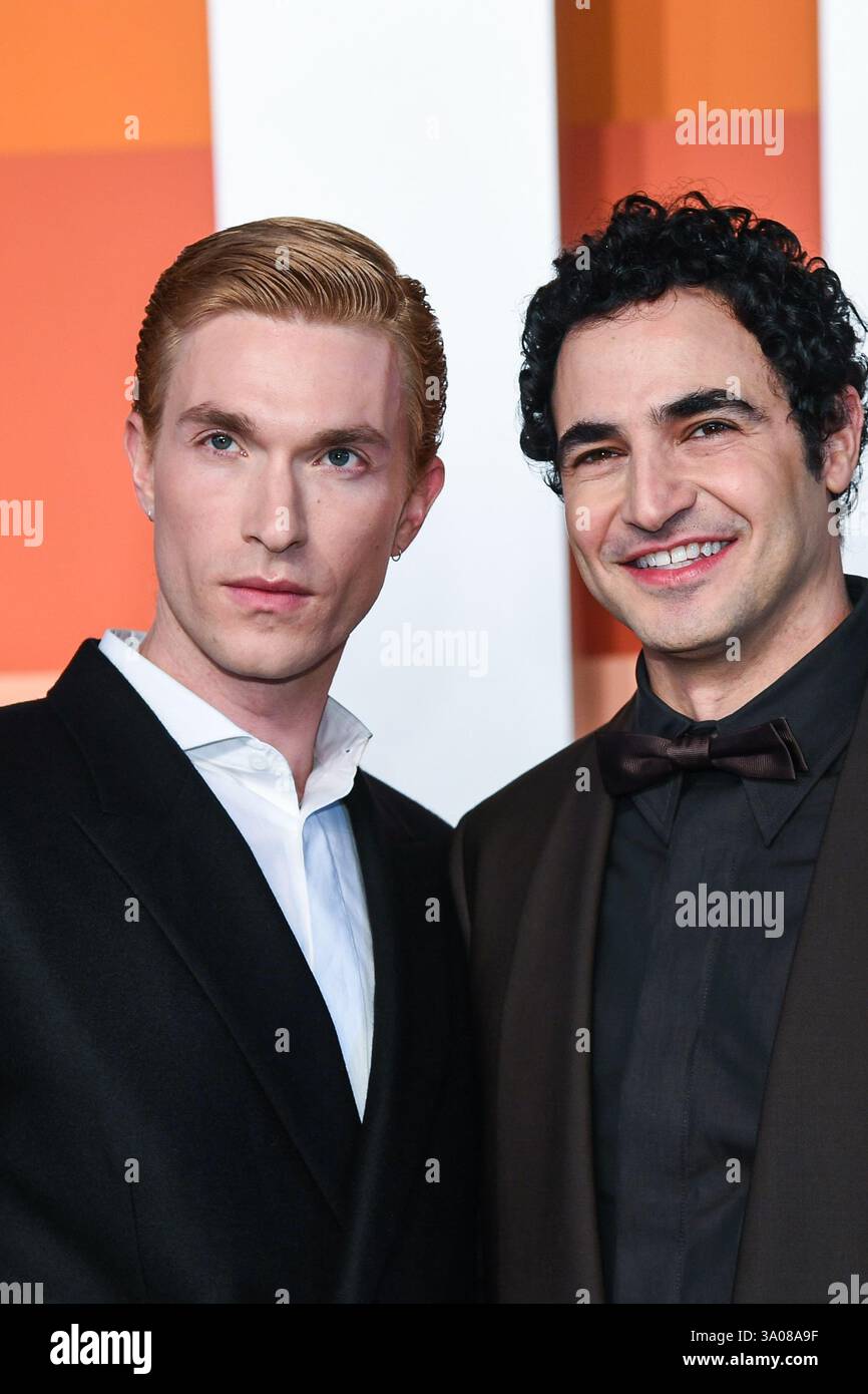 USA. 02nd Mar, 2025. Harrison Ball and Zac Posen walking on the red ...
