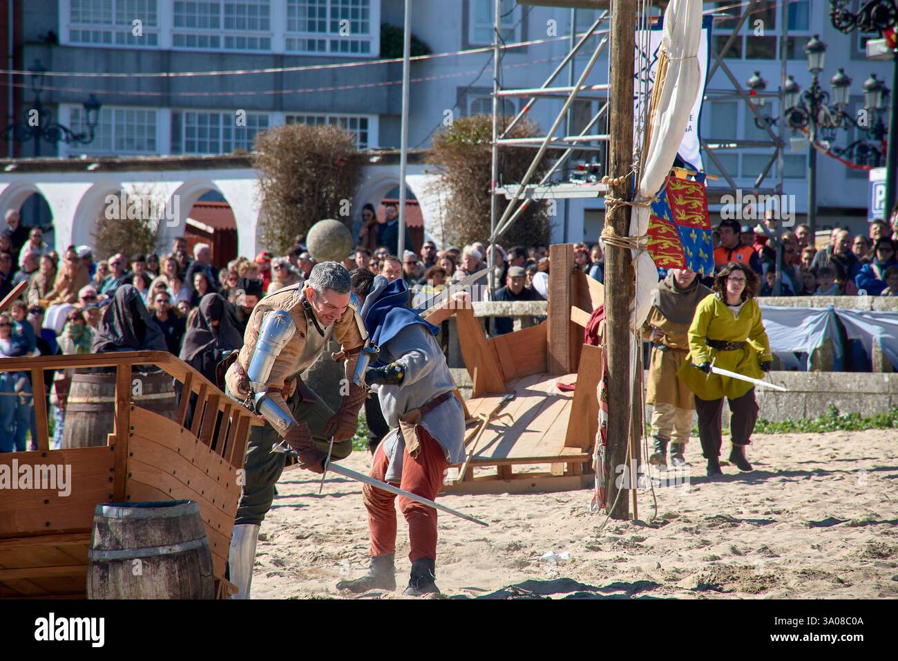 Baiona,Pontevedra,Spain;March 2, 2025:The Arribada festival in Baiona ...