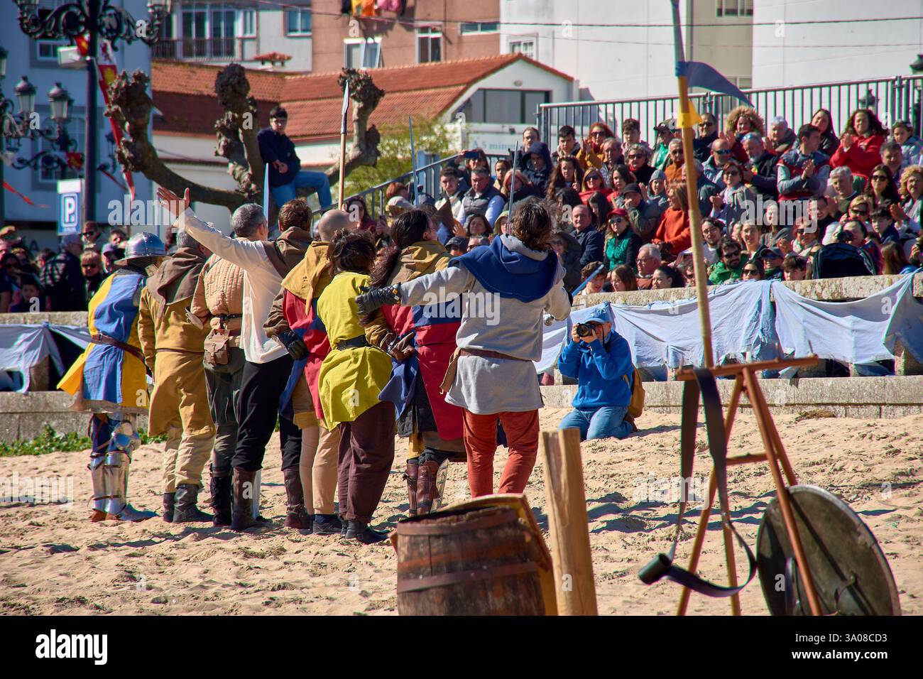 Baiona,Pontevedra,Spain;March 2, 2025:The Arribada festival in Baiona ...