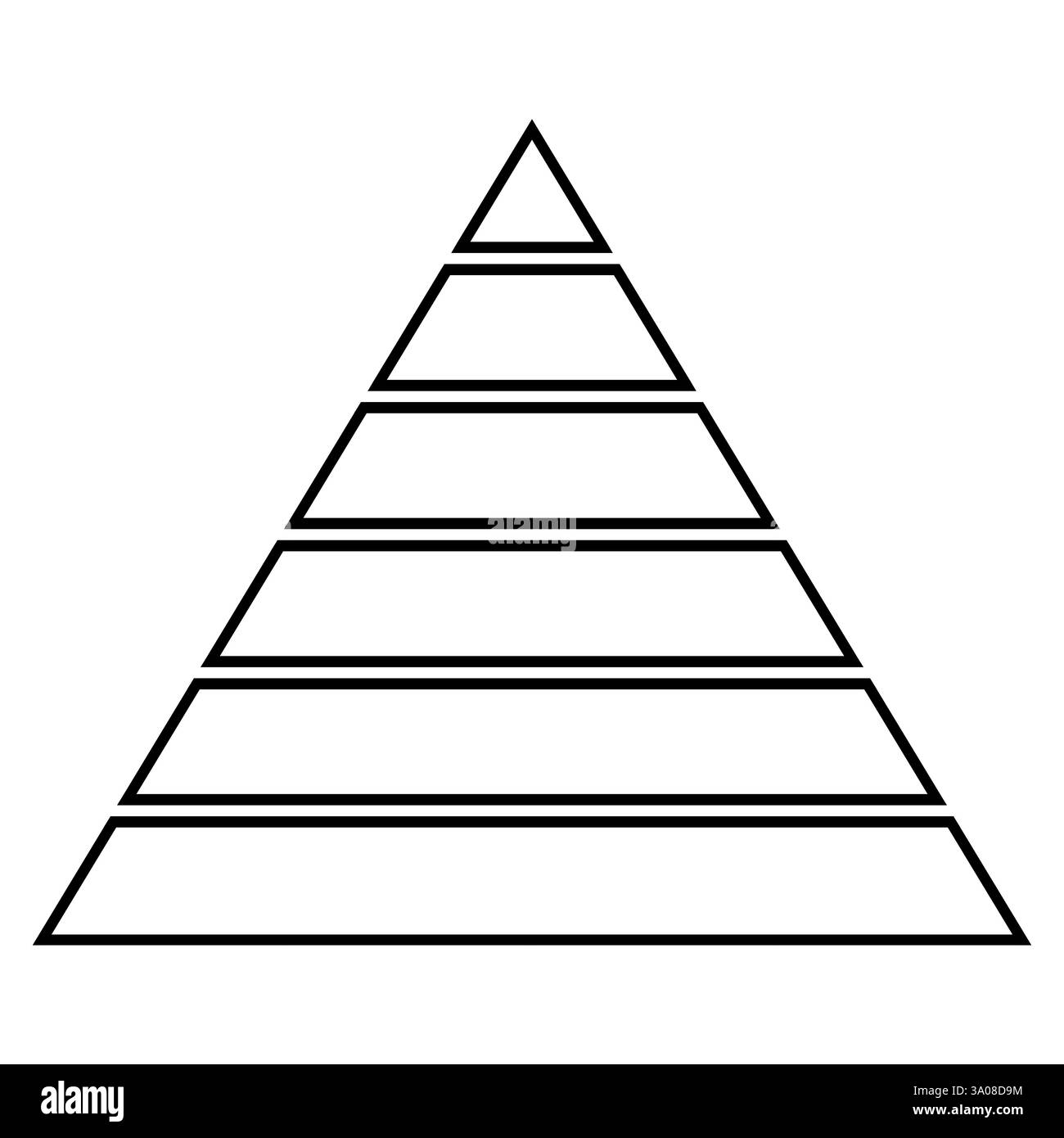 Sleek Black Pyramid Chart Hierarchical Design in Simple Outline Stock ...