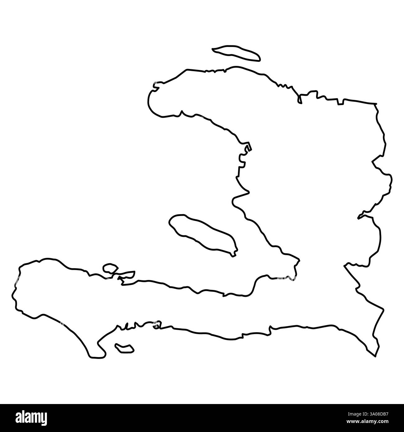 Sleek Haiti Outline Minimalist Map in Black Silhouette Stock Vector ...